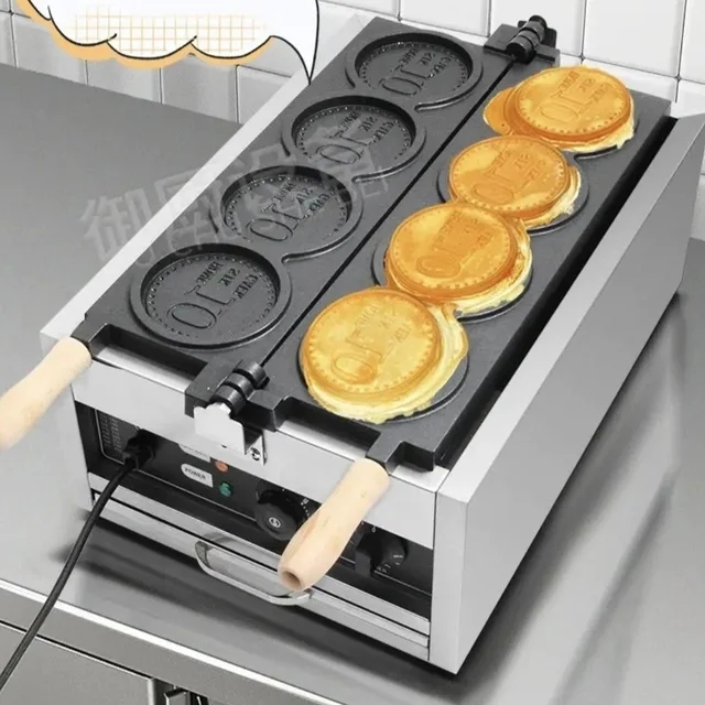 Gas/ Electric coin waffle maker cheese coin machine internet celebrity ...