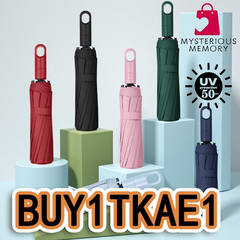 BUY 1 TAKE 1 Automatic Umbrella UPF 50+ UV Protection Sturdy Windproof ...