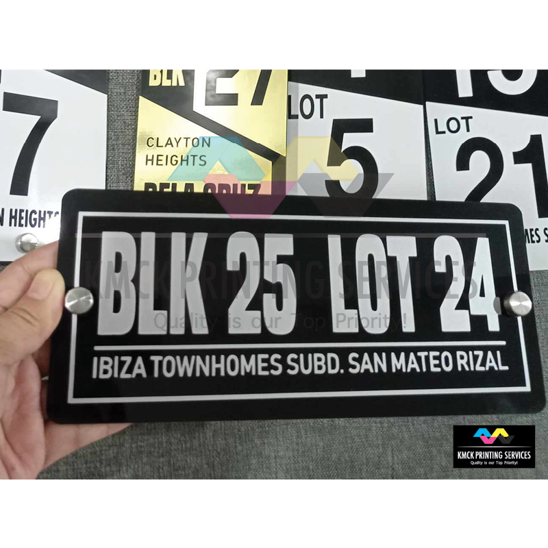 CUSTOMIZED ADDRESS HOUSE PLATE : SINTRA BOARD ONLY ADHESIVE TAPE AT THE ...