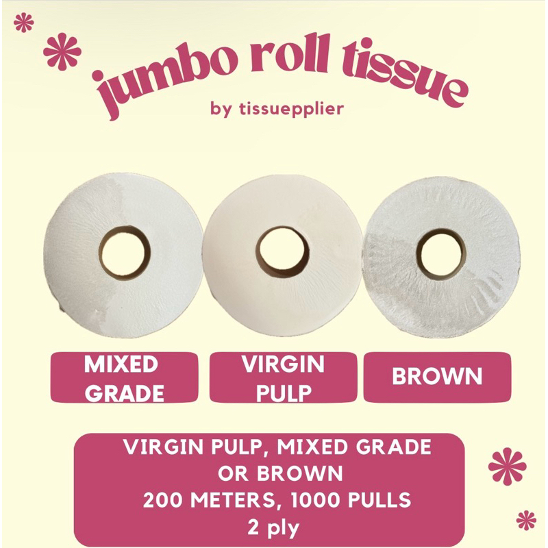 JUMBO ROLL TISSUE (JRT) — BROWN, VIRGIN PULP OR MIXED GRADE 200m ...