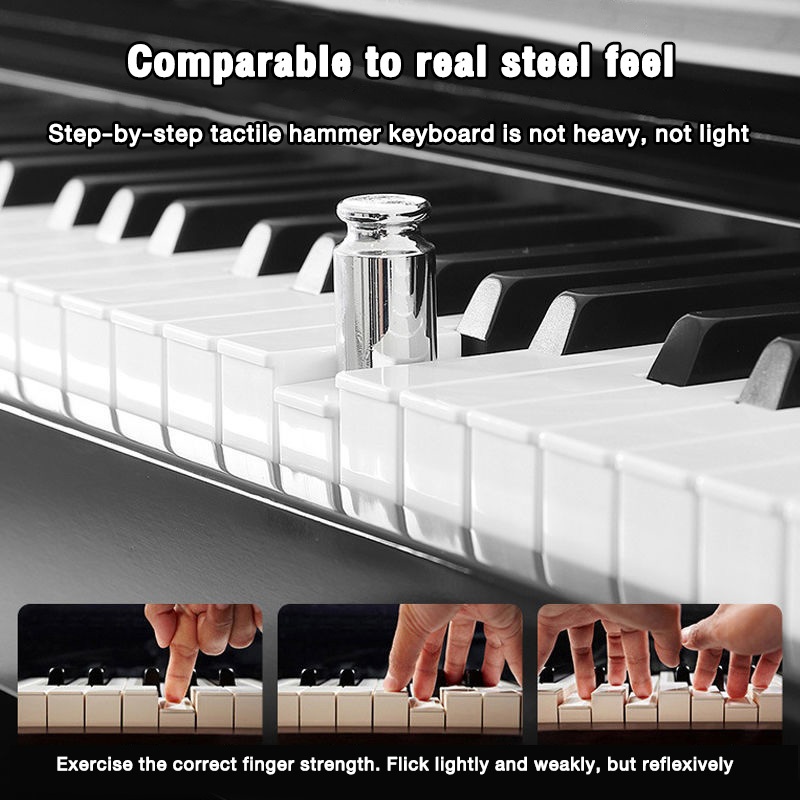 88-Key Piano Fully Weighted Hammer Action Digital Piano (Qin stool ...