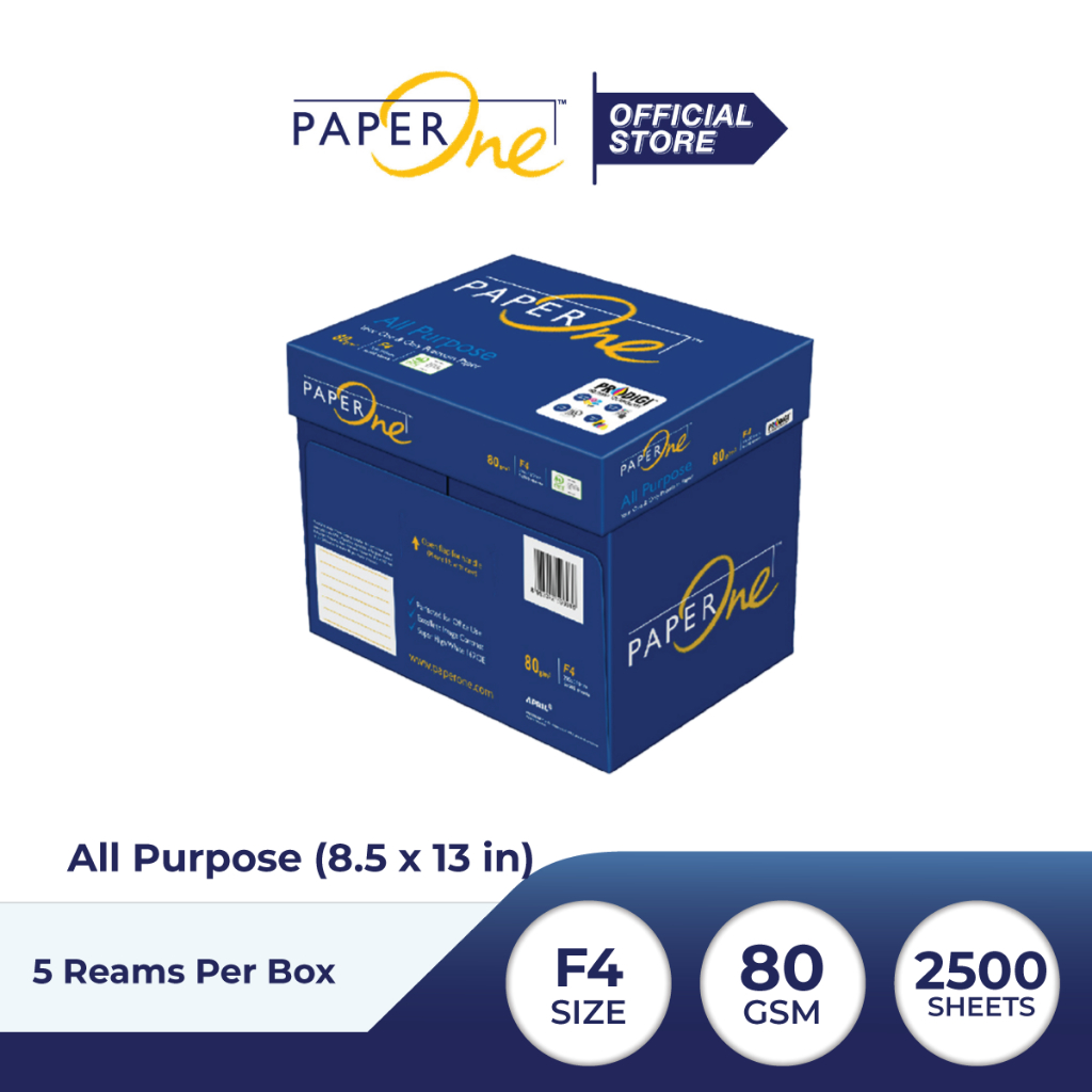 BOX Paper One All-Purpose 80 GSM 8.5x13 (Long - 2500sheets) | Shopee ...