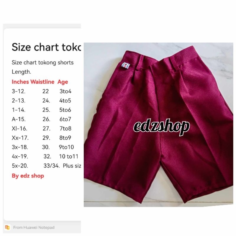 MAROON shorts school uniform.(tokong style) | Shopee Philippines