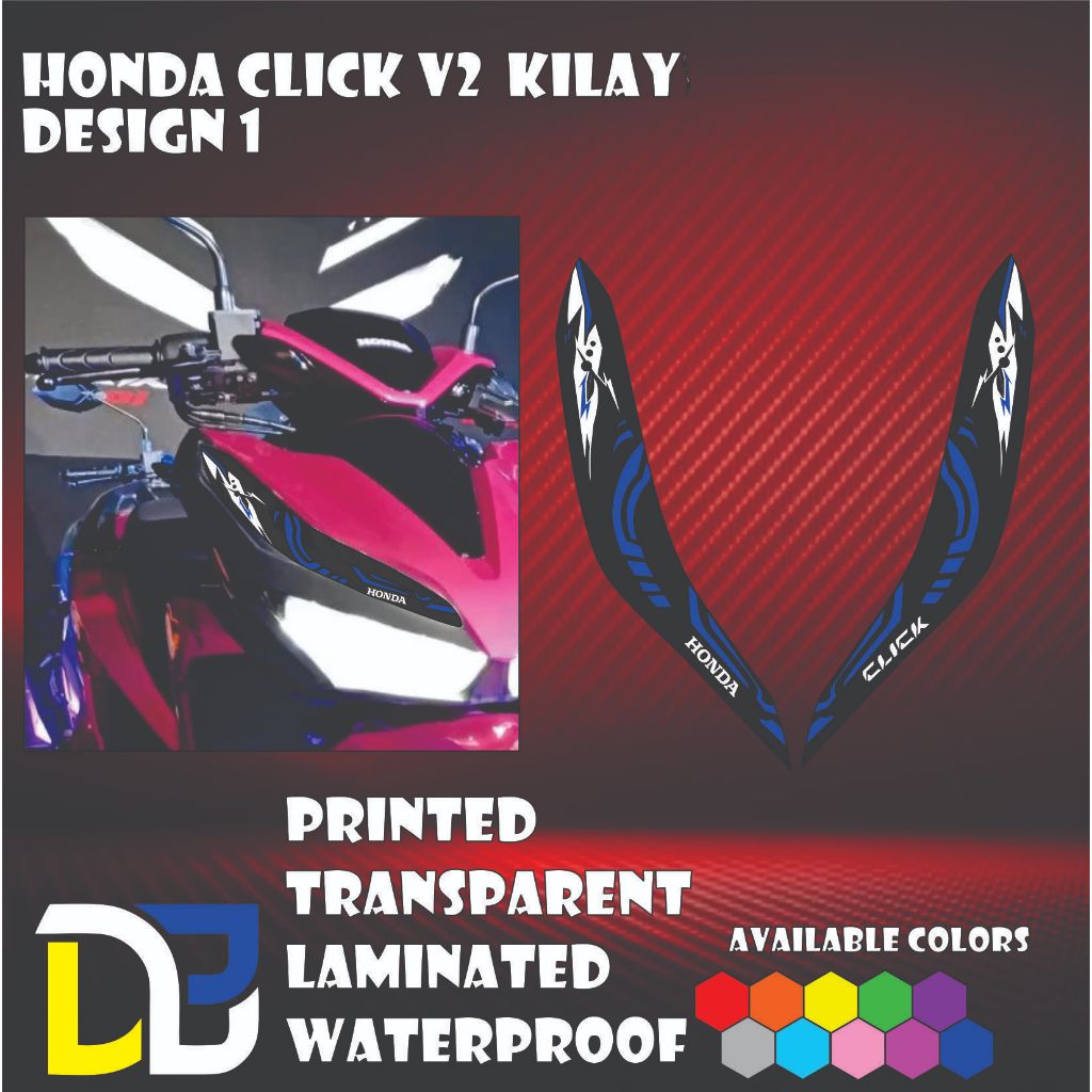 honda click v2 125 150 kilay printed laminated transparent stickers ...