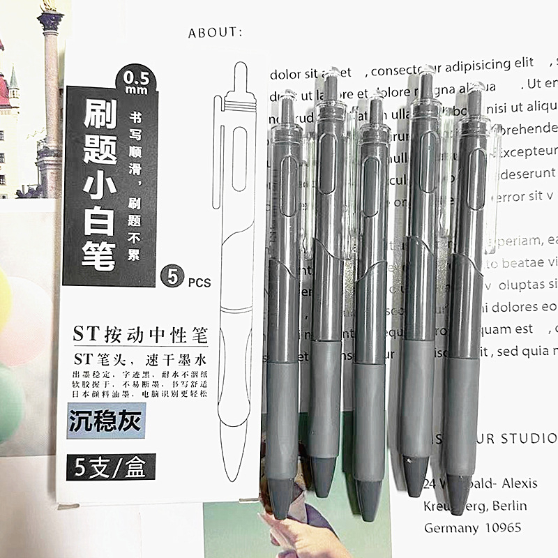 Gel Pen 0.5mm ST Tip School Supplies Black Ink Stationery Sing Pen ...