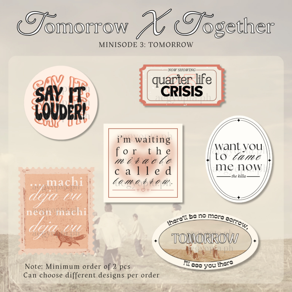 txt deja vu/tomorrow kpop premium vinyl stickers (laptop / flasks ...