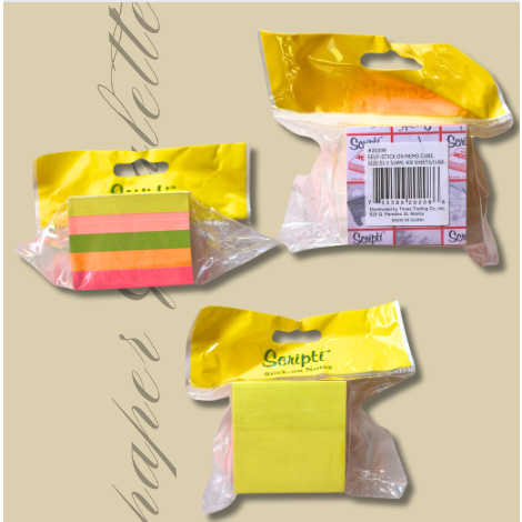 SCRIPTI SELF-STICK ON MEMO CUBE SIZE: 51X51MM, 400SHEETS/CUBE | Shopee ...