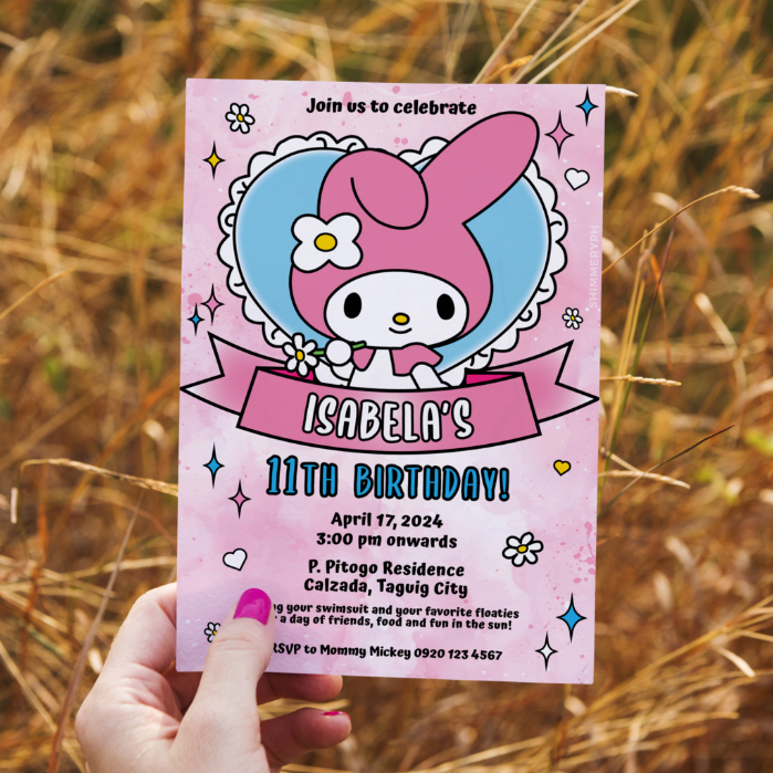 3R/4R-sized My Melody Theme Birthday Invitation | Shopee Philippines