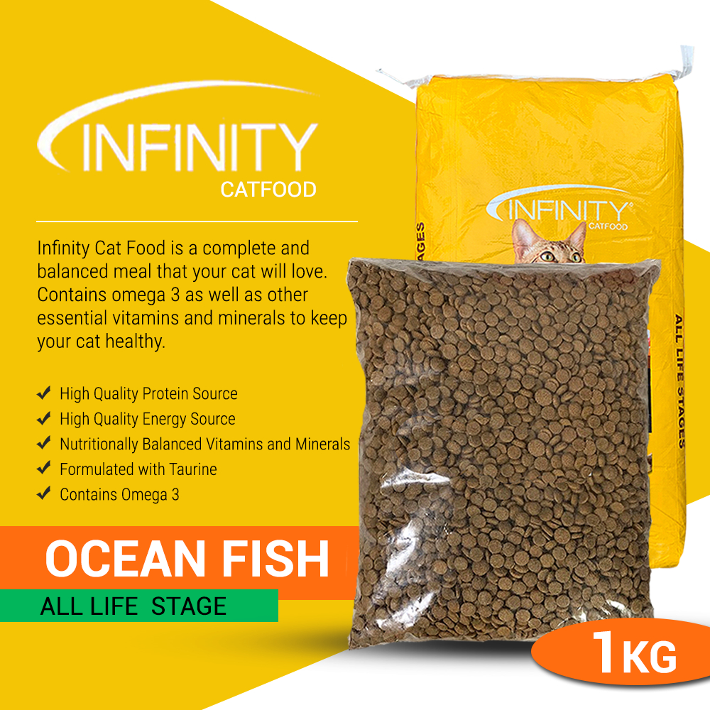 TBS2.0- 1kg REPACKED Infinity Cat Dry Food Ocean Fish Flavor For All ...