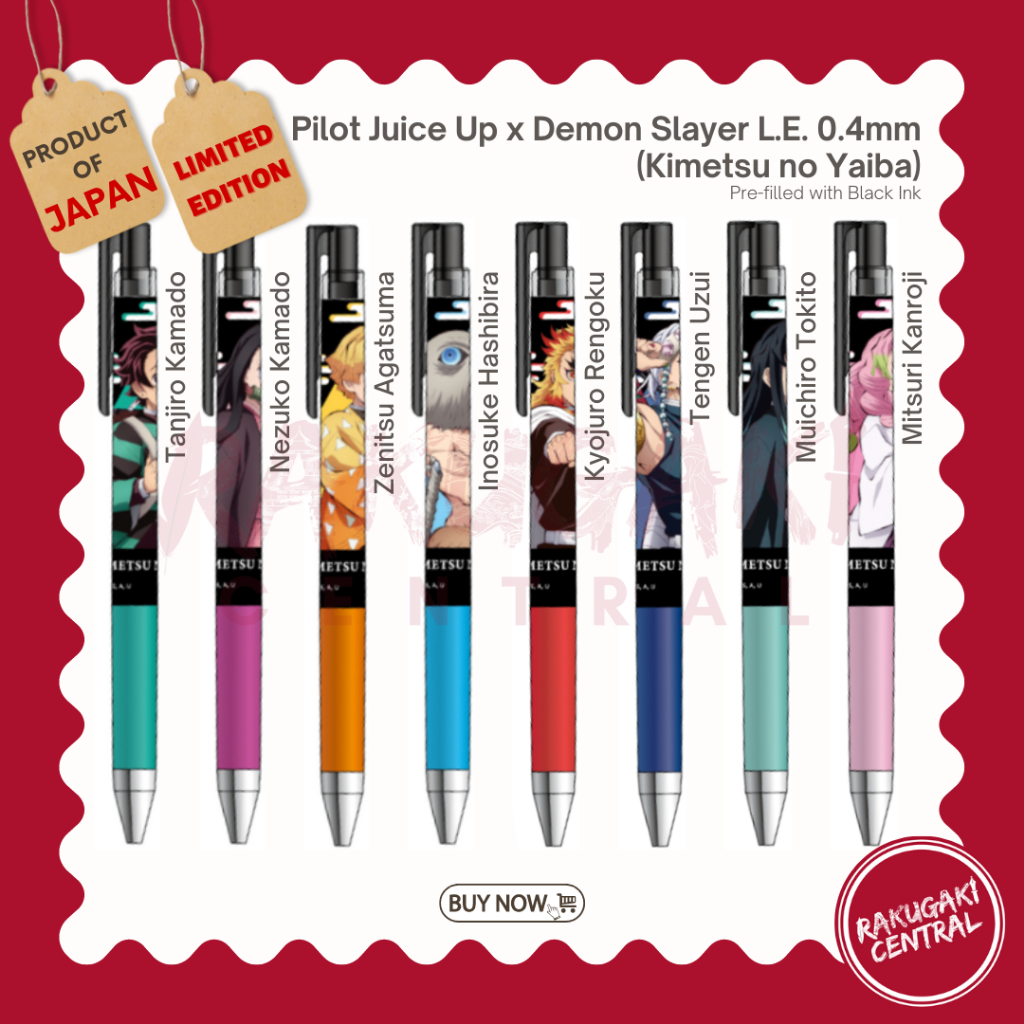 Pilot Juice Up x Demon Slayer (Kimetsu no Yaiba) 2024 L.E. 0.4mm Pen ...