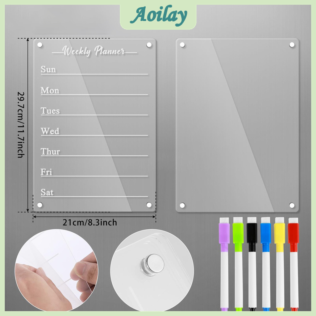 A4 Clear Magnetic Dry Erase Board Blank Acrylic Fridge Board Magnetic ...
