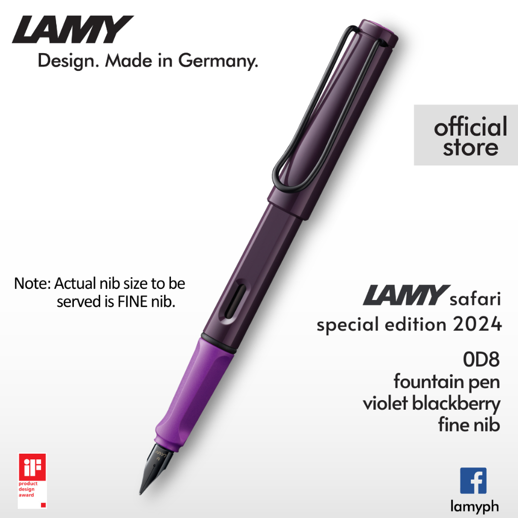 LAMY Safari Fountain Pen Special Edition 2024 | Fine Nib | Violet ...