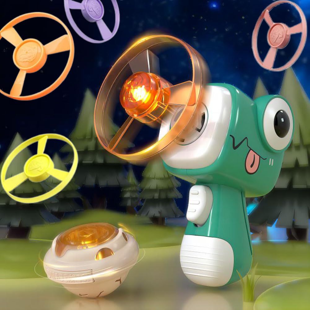 Flashing Rotating spinning Gyro Gun with Launcher Dinosaur Shape ...