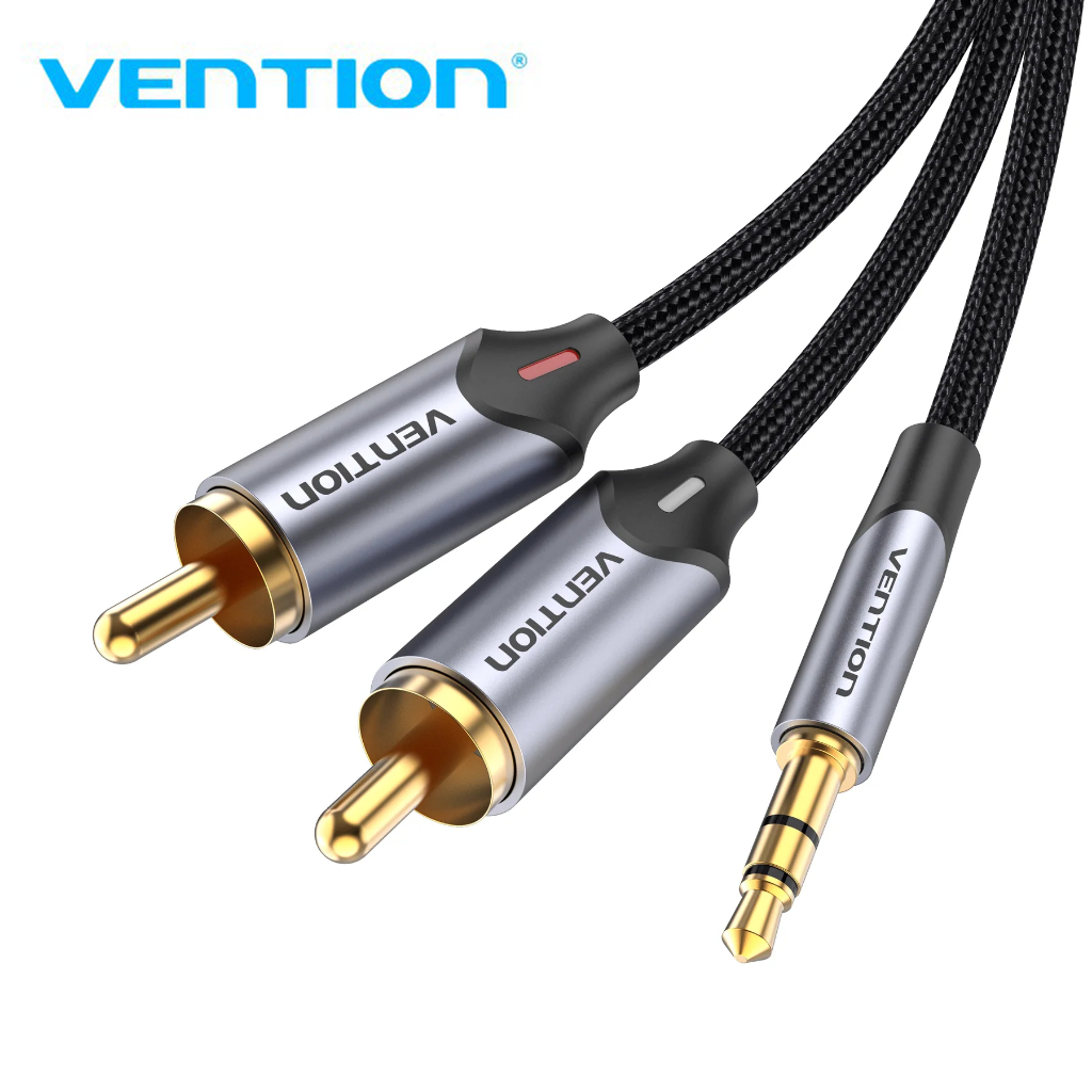Vention 3.5MM Male to 2-Male RCA Adapter Cable Aluminum Alloy Type ...