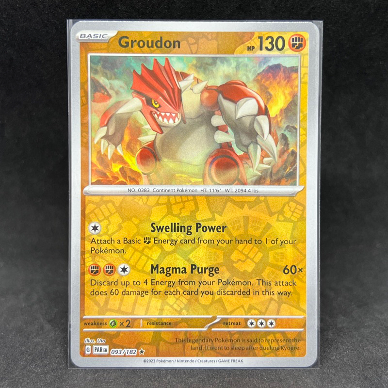 Pokemon TCG Groudon Reverse Holo Rare 093/182 2023 Scarlet & Violet ...