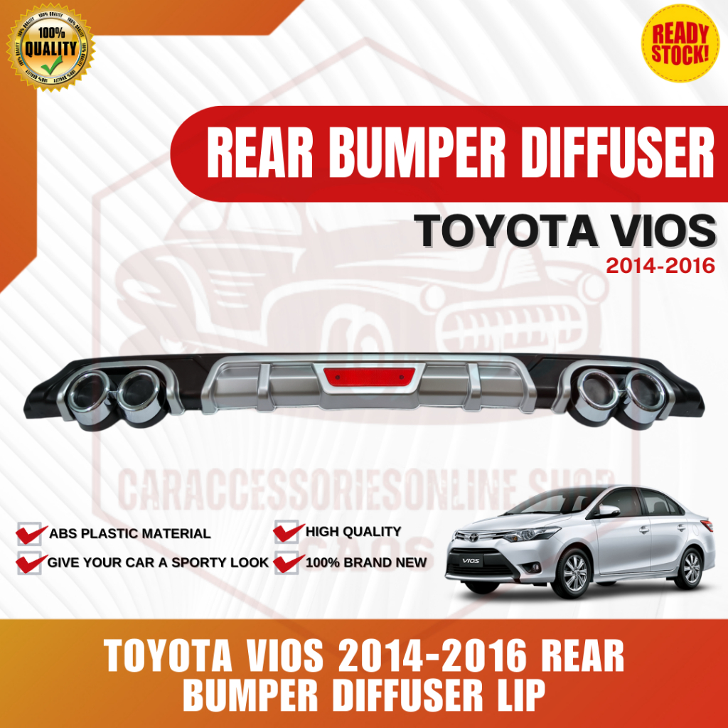CAOS - (2014 2015 2016) TOYOTA VIOS CAR REAR BUMPER DIFFUSER LIP ...