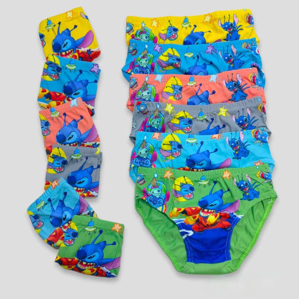 12 Pcs Kids Brief Character Brief Stitch Brief 2-4 yrs old | Shopee ...