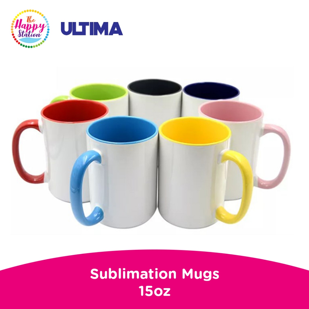 Sublimation Inner Colored Rim and Handle Mugs, 15oz | Shopee Philippines