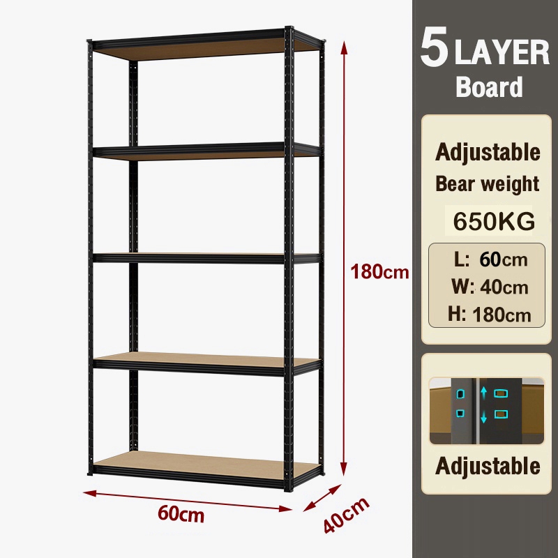 6 Layers Boltless Steel Rack Shelves Adjustable Metal Stainless Kitchen ...