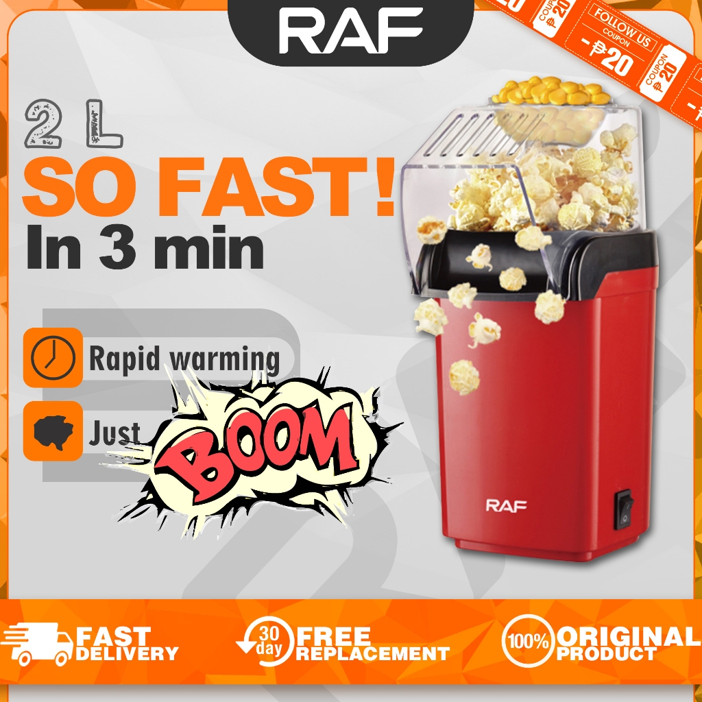 RAF 2L Popcorn Maker Mini No Oil Electric Popcorn Popper for Home ...