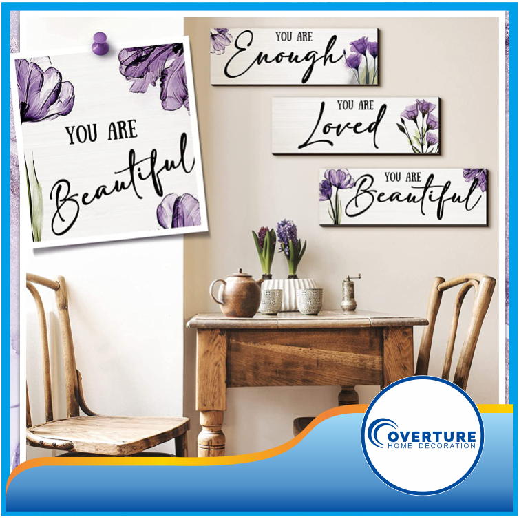 3pcs Combination inspirational flower wall decoration, bedroom, living ...