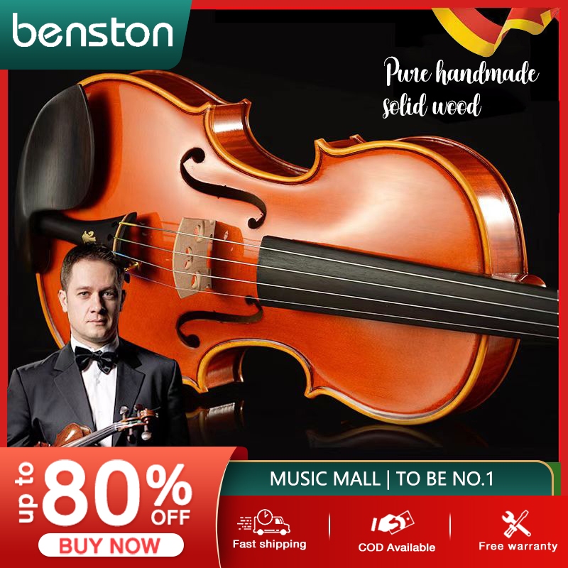 Benston 4/4 Violin Full Set Handmade Wood Professional Violin ...