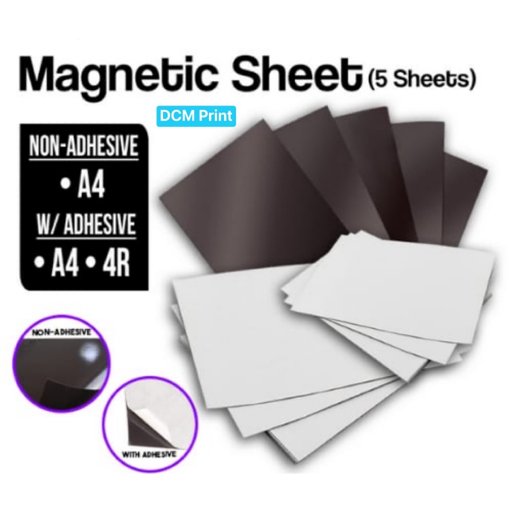 Quaff Magnetic Sheets Cuttable Ref Magnet W/out Adhesive and W/ adhesive A4 & 4R Size - 5sheet ...