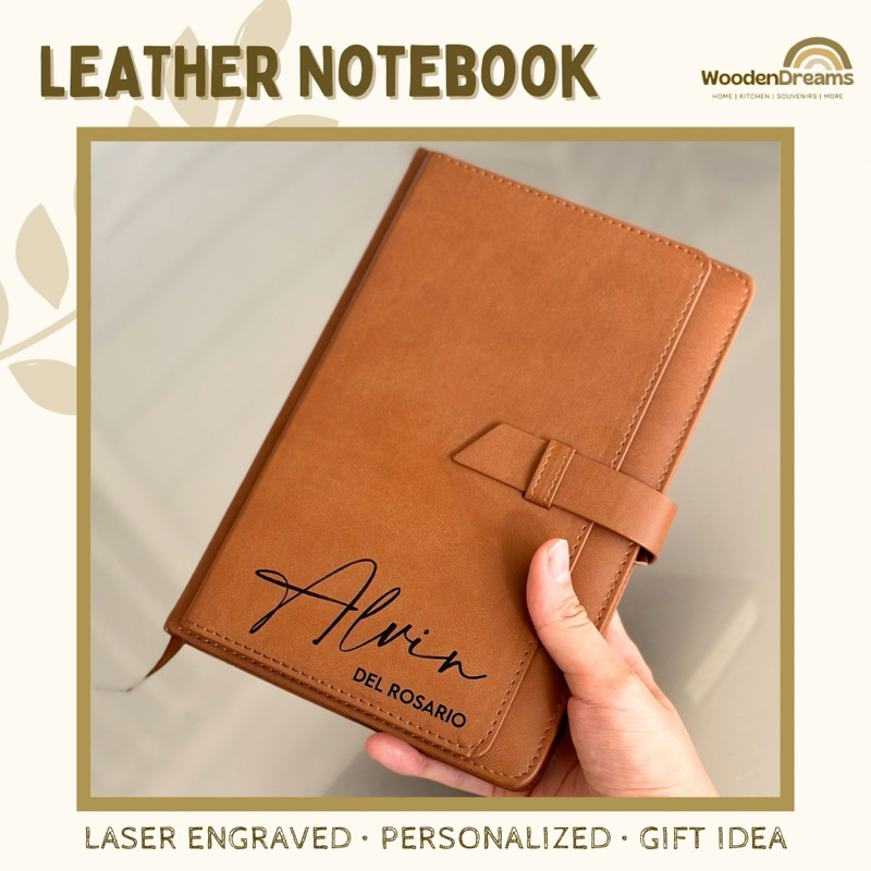 Personalized A5 Leather Notebook | Custom Engraved Journal, Birthday or ...
