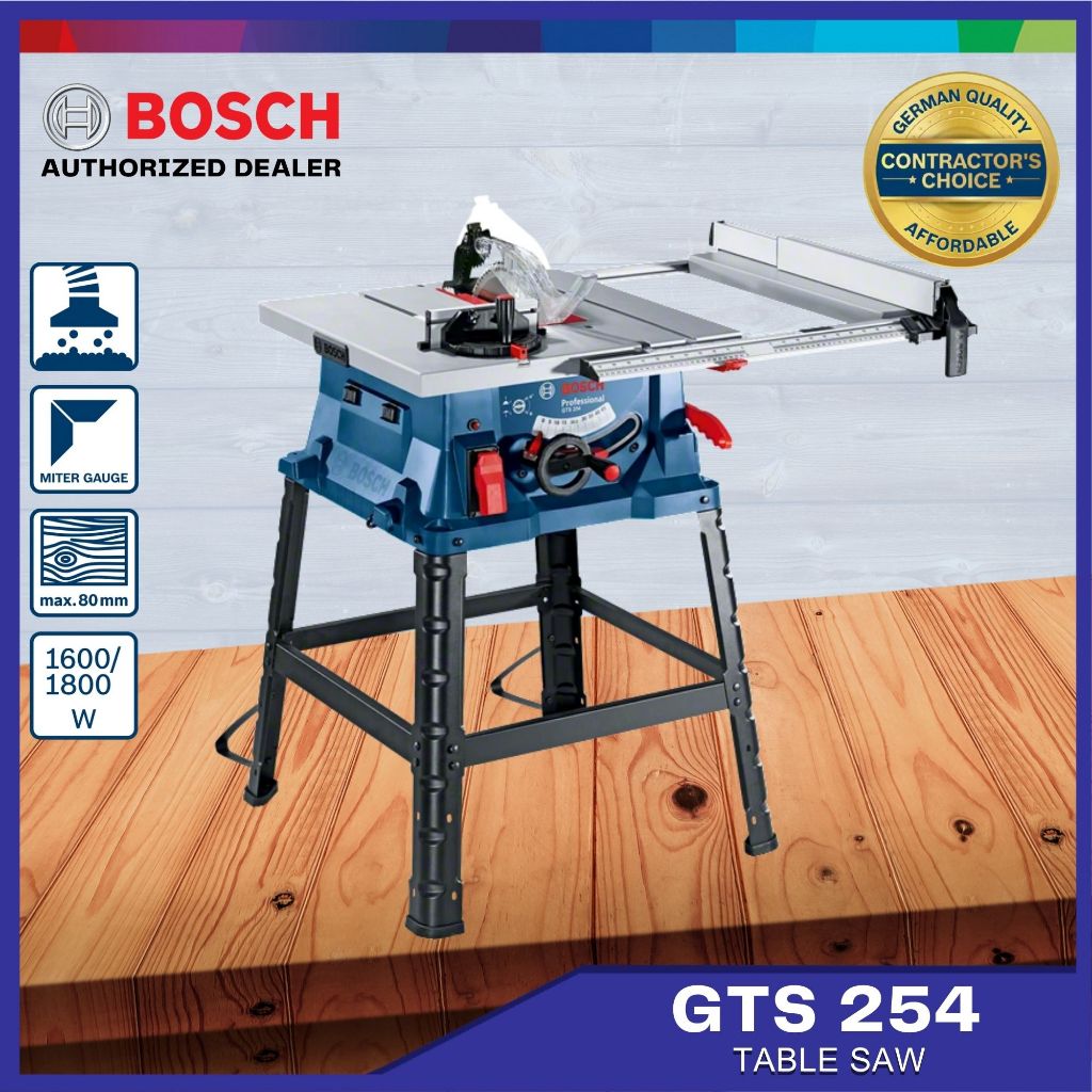 Bosch Table Saw GTS 254 1800 watts 254mm 0601B450K0 COC Power Tool ...