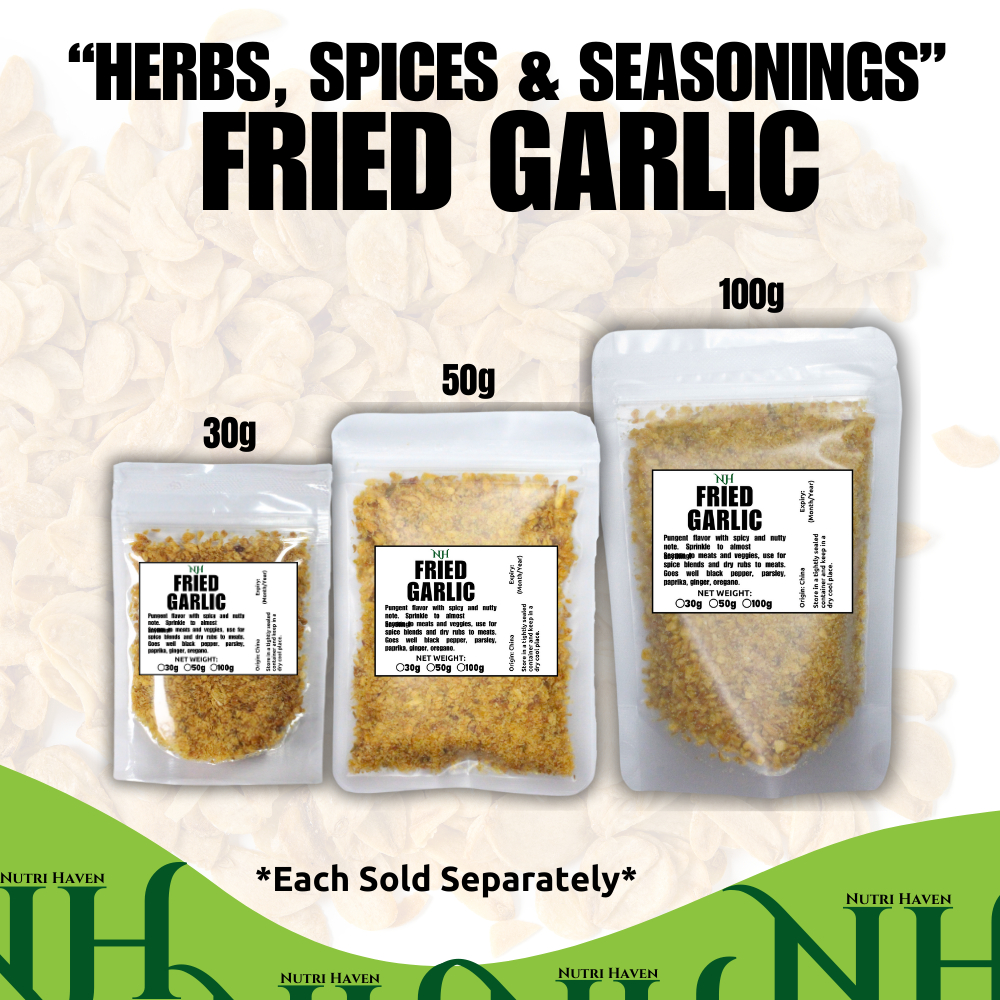 FRIED GARLIC retail 30g, 50g, and 100g herbs and spices | Shopee ...