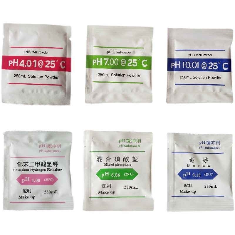 pH buffer pH meter calibration liquid powder 250ml/bag 4.00/6.86/9.18 7.00/10.01 | Shopee ...