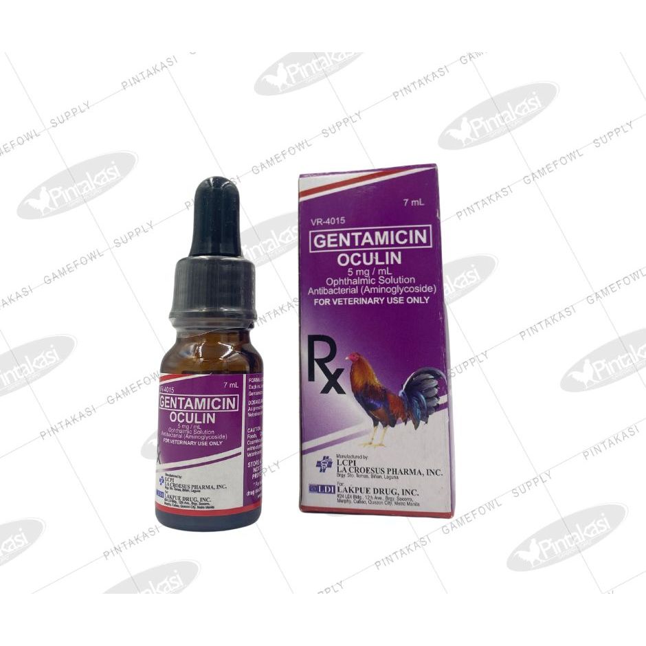 LDI Oculin 7mL Gentamicin Sulfate Eye / Ear Drops for Gamefowl Rooster ...