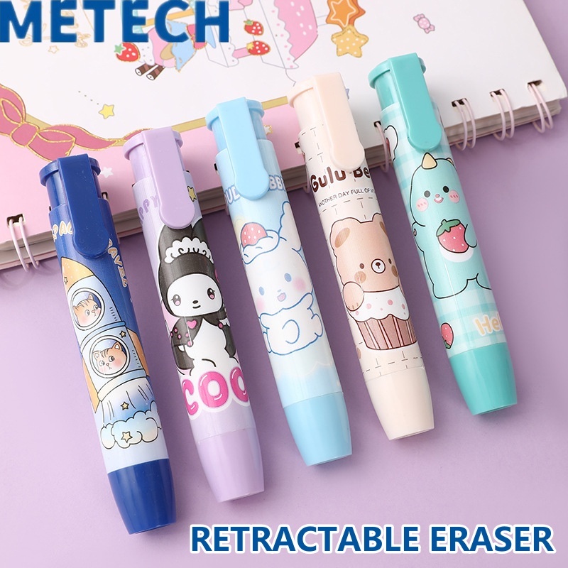 METECH writing eraser Retractable Eraser Pressable Eraser Pen kid gifts ...