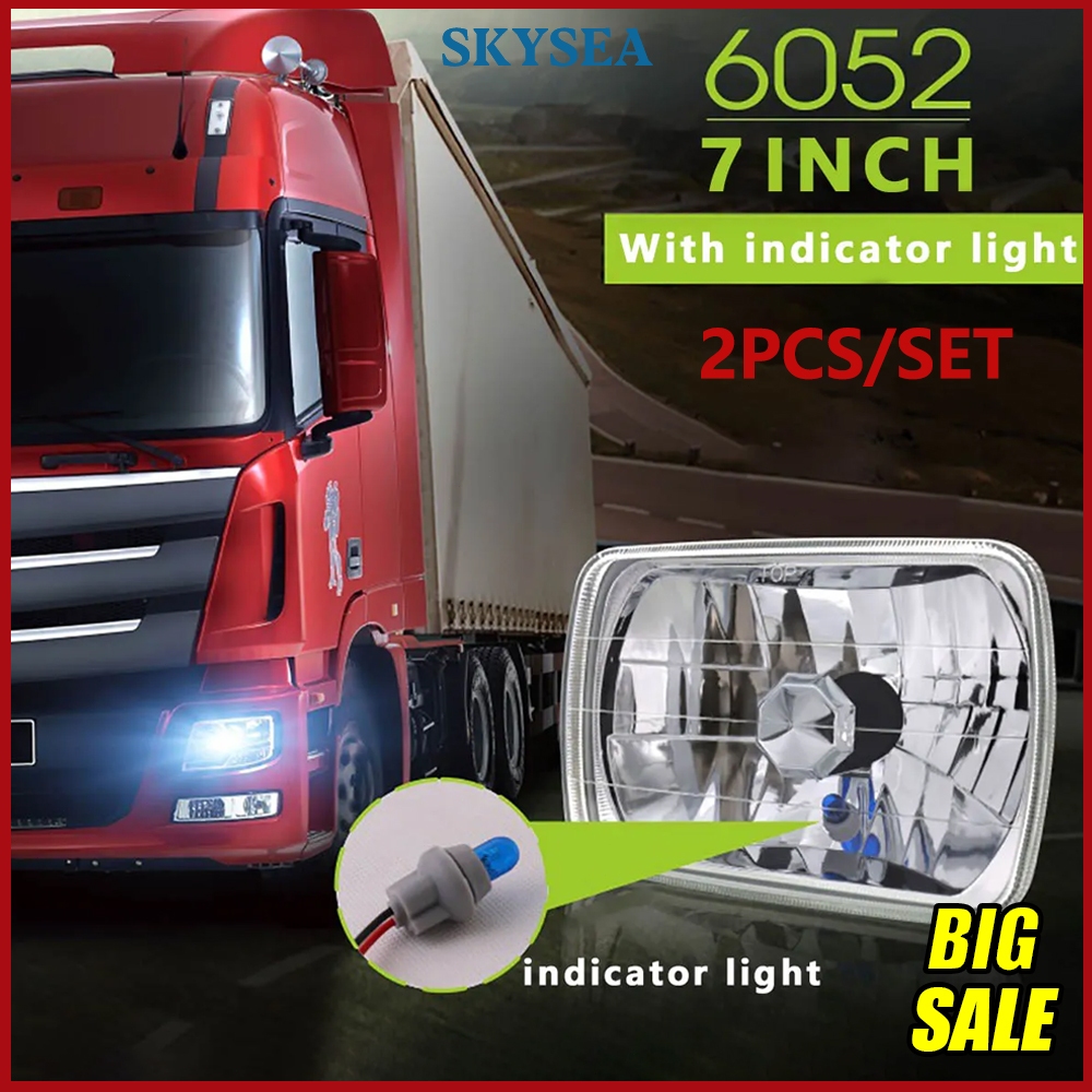 1Pair 7 inch 6052 Headlights For L200 L300 Jeepney Head Lights With T10 ...