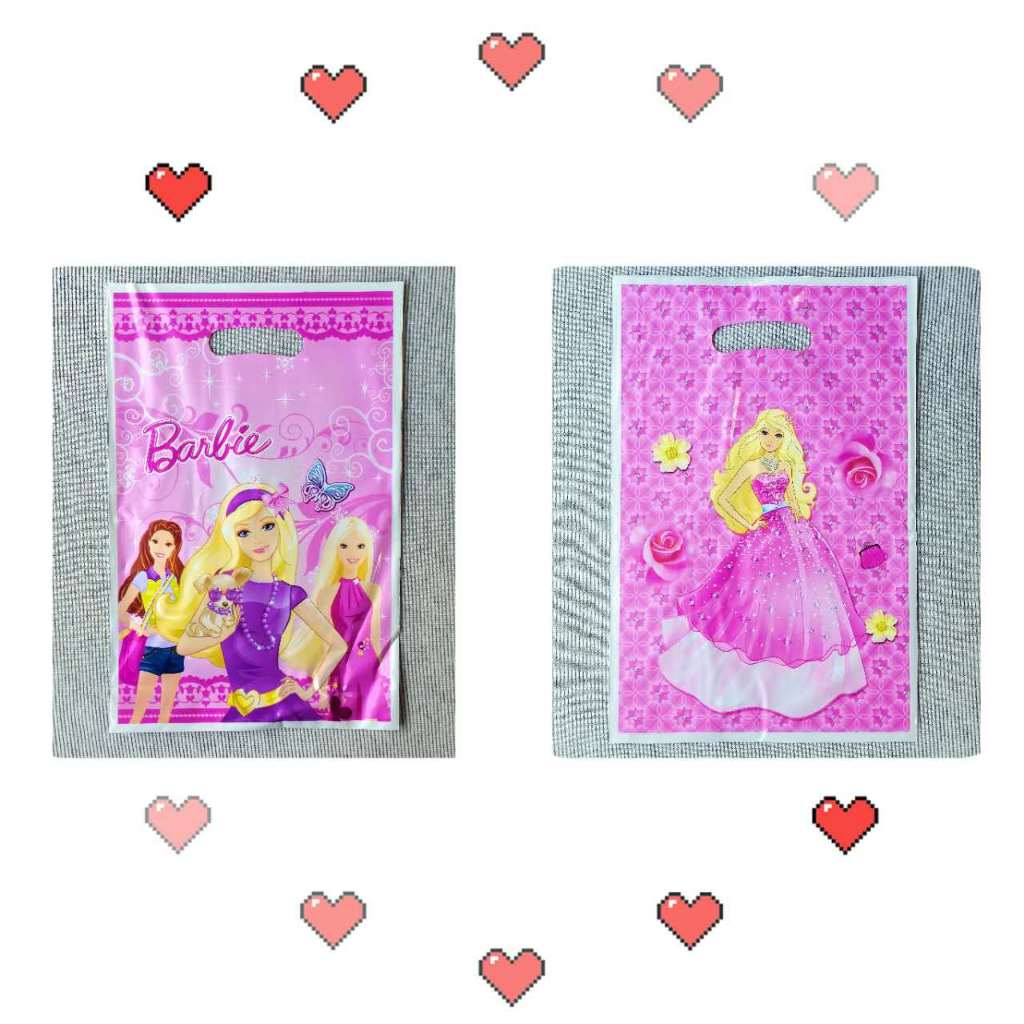 10 Pcs Princess theme pink Barbie gift bag disposable loot bag birthday ...