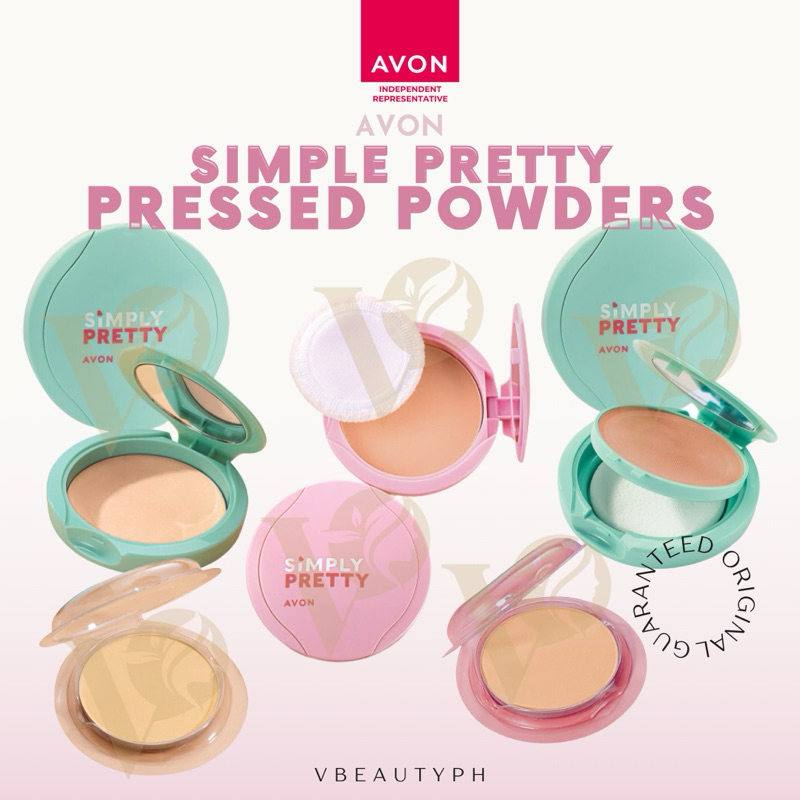 AVON Simply Pretty Pressed Powder SMOOTH & GLOW SHINE NO MORE or Refill ...