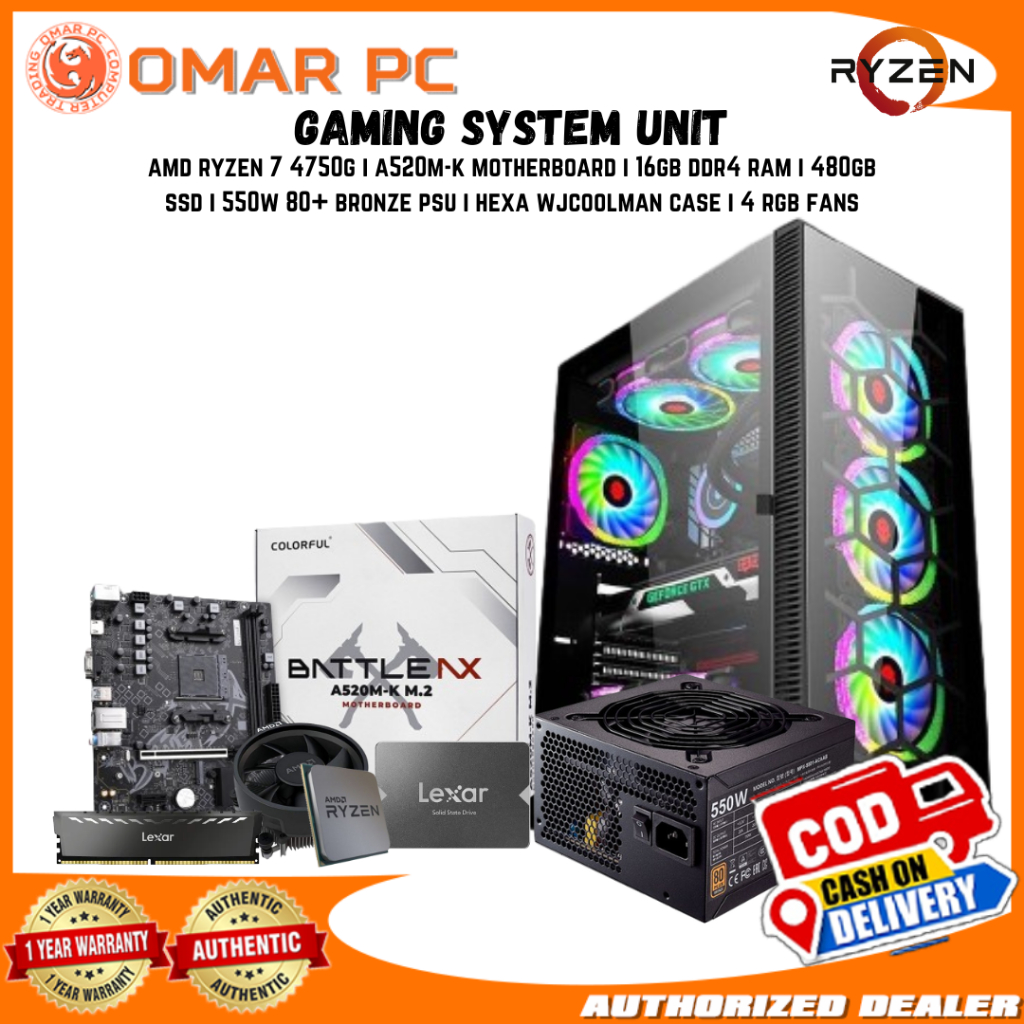 GAMING, VIDEO-EDITING & RENDERING (RYZEN 7 PRO 4750G) (16GB )(480GB SSD ...