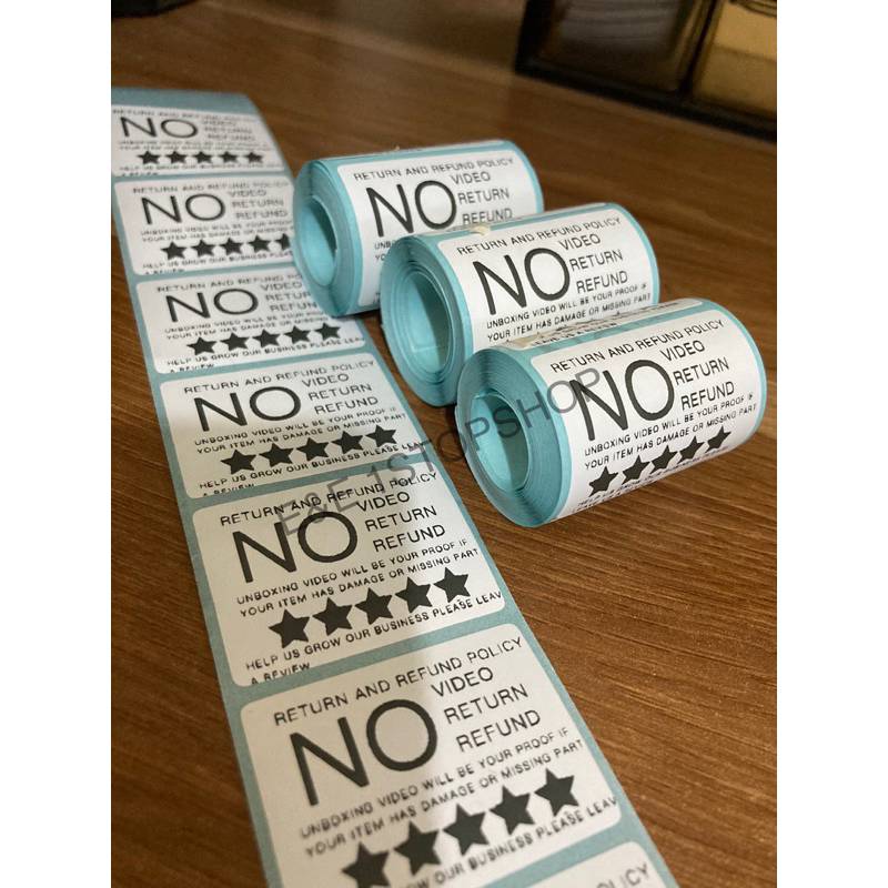 E&E NO VIDEO NO REFUND STICKER 100pcs | Shopee Philippines
