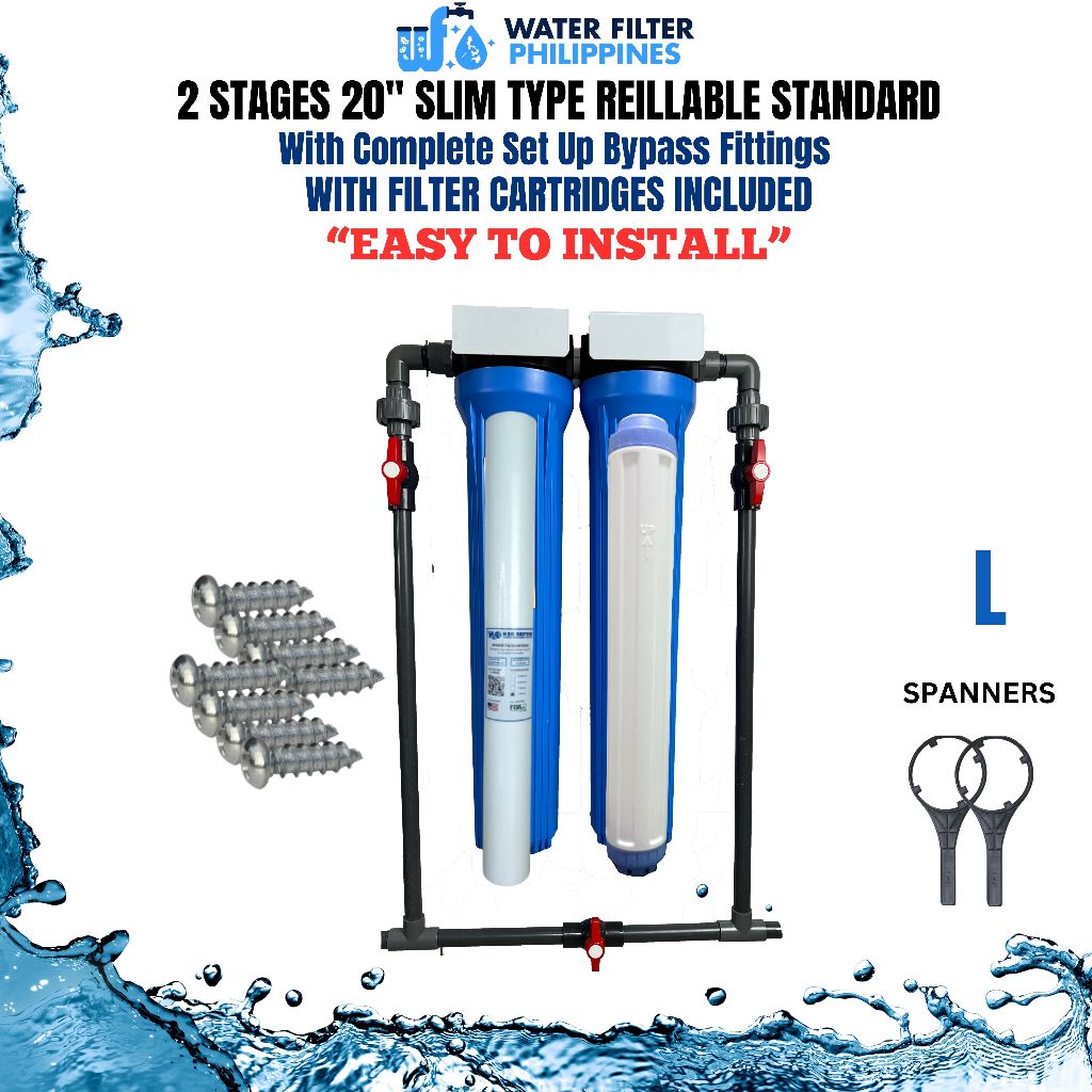 2 Stages Water Filter Refillable Deepwell Standard Heavy Duty Complete ...