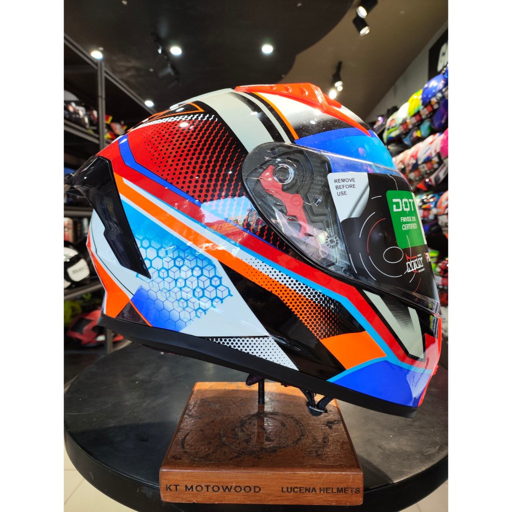 Gille GTS V1 Fusion Full Face Dual Visor Helmet with Free Extra Visor ...