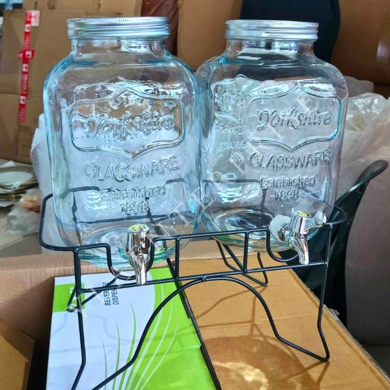 YLA - 4L TWIN GLASS JAR w/ STAND | Shopee Philippines