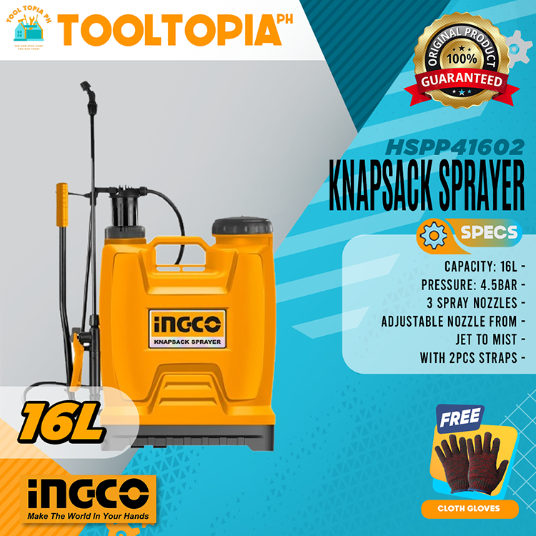 INGCO Knapsack Sprayer 16L Manual Knapsack Sprayer HD & HIGH QUALITY ...