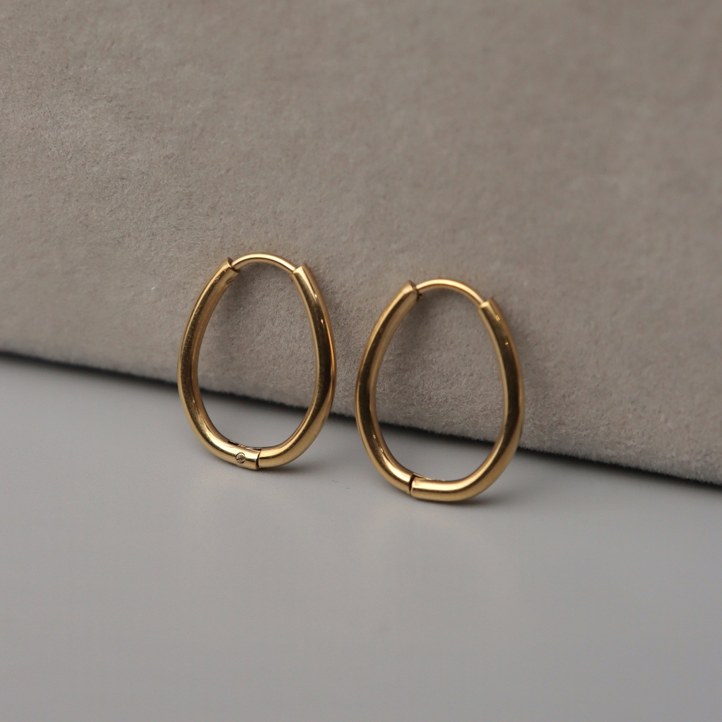 HB Jewelry ANDRICIA Gold Plated Simple Oval Clip Earrings Fashion ...