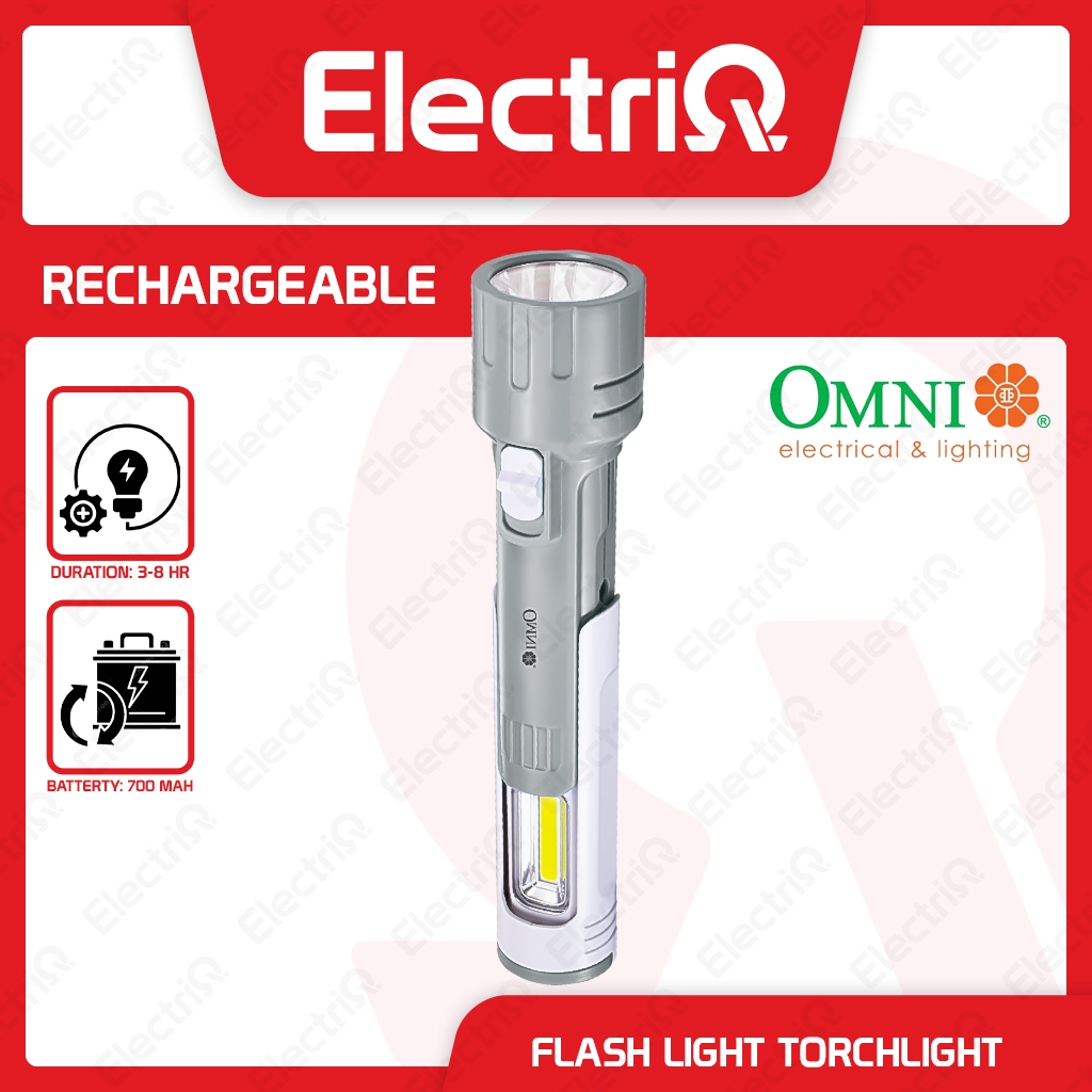 Electriq l Omni LED Rechargeable Flash Light Torchlight Emergency Light Flashlight RFL-9128 ...