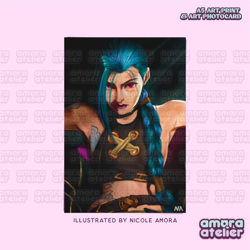 Art Print & Photocard | Arcane - Jinx | Fan Art by Amora Atelier ...
