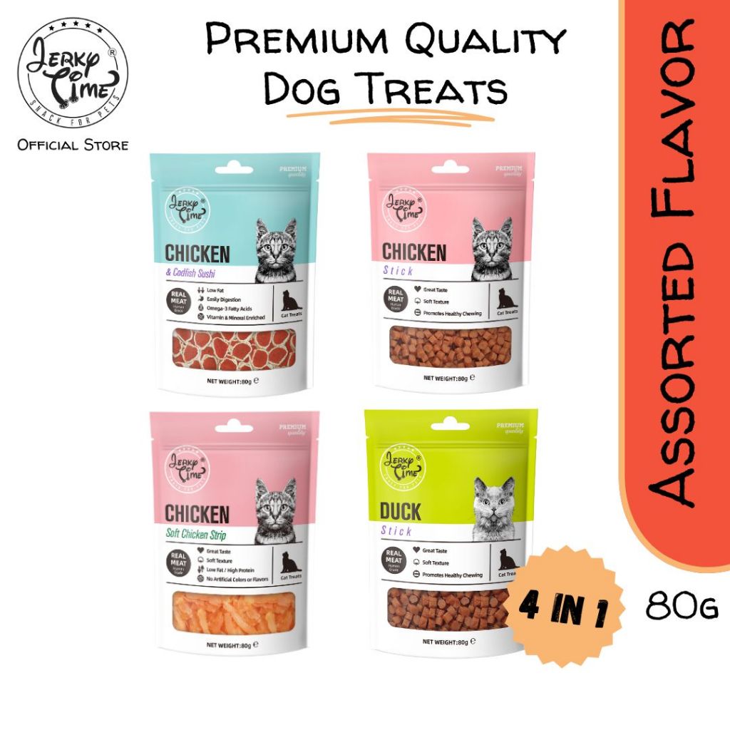 Jerky Time TRIAL PACK Assorted Flavored Cat Treats with Real Meat ...