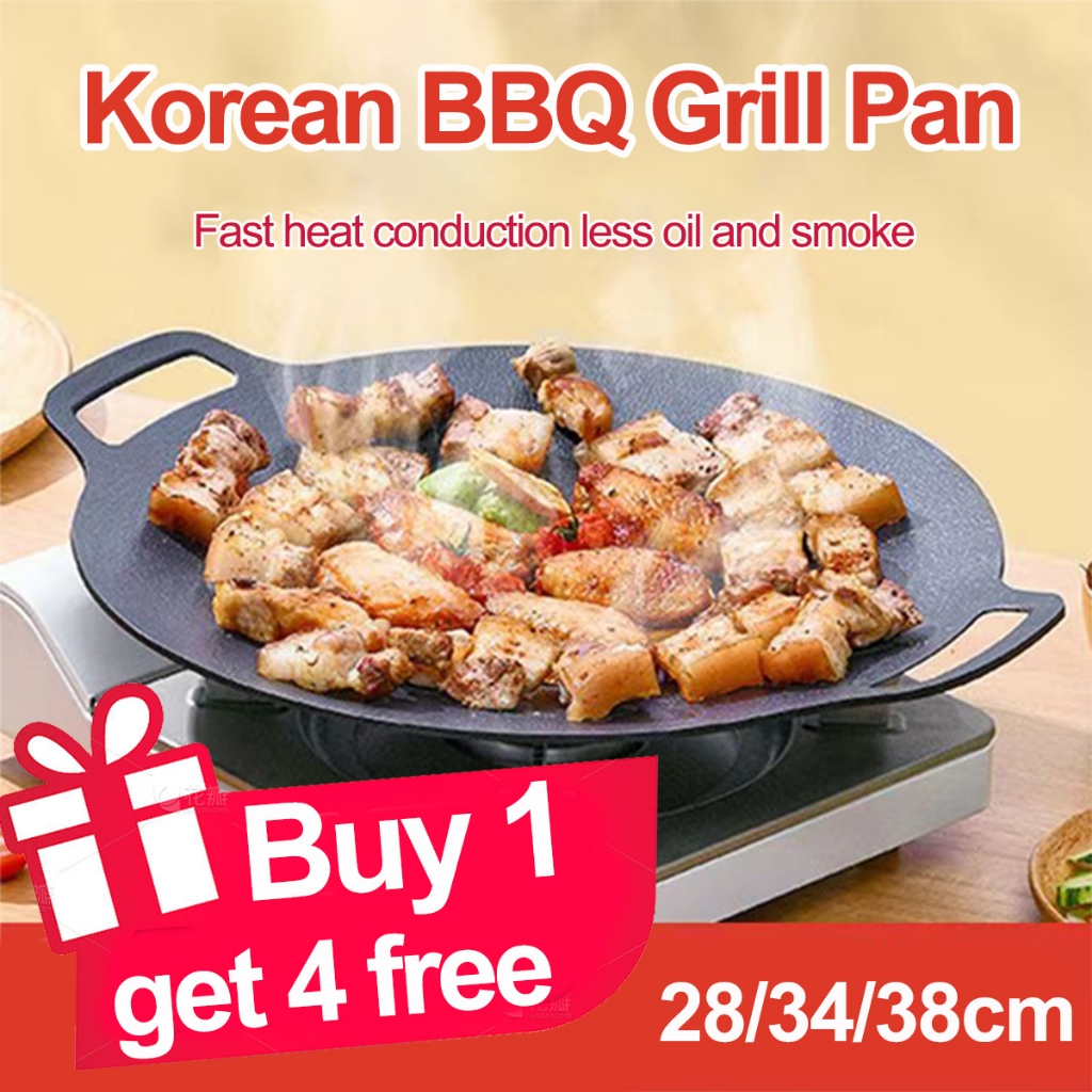 28/34/38cm Korean BBQ Grill Pan Barbecue Outdoor Barbecue Pot Kitchen ...