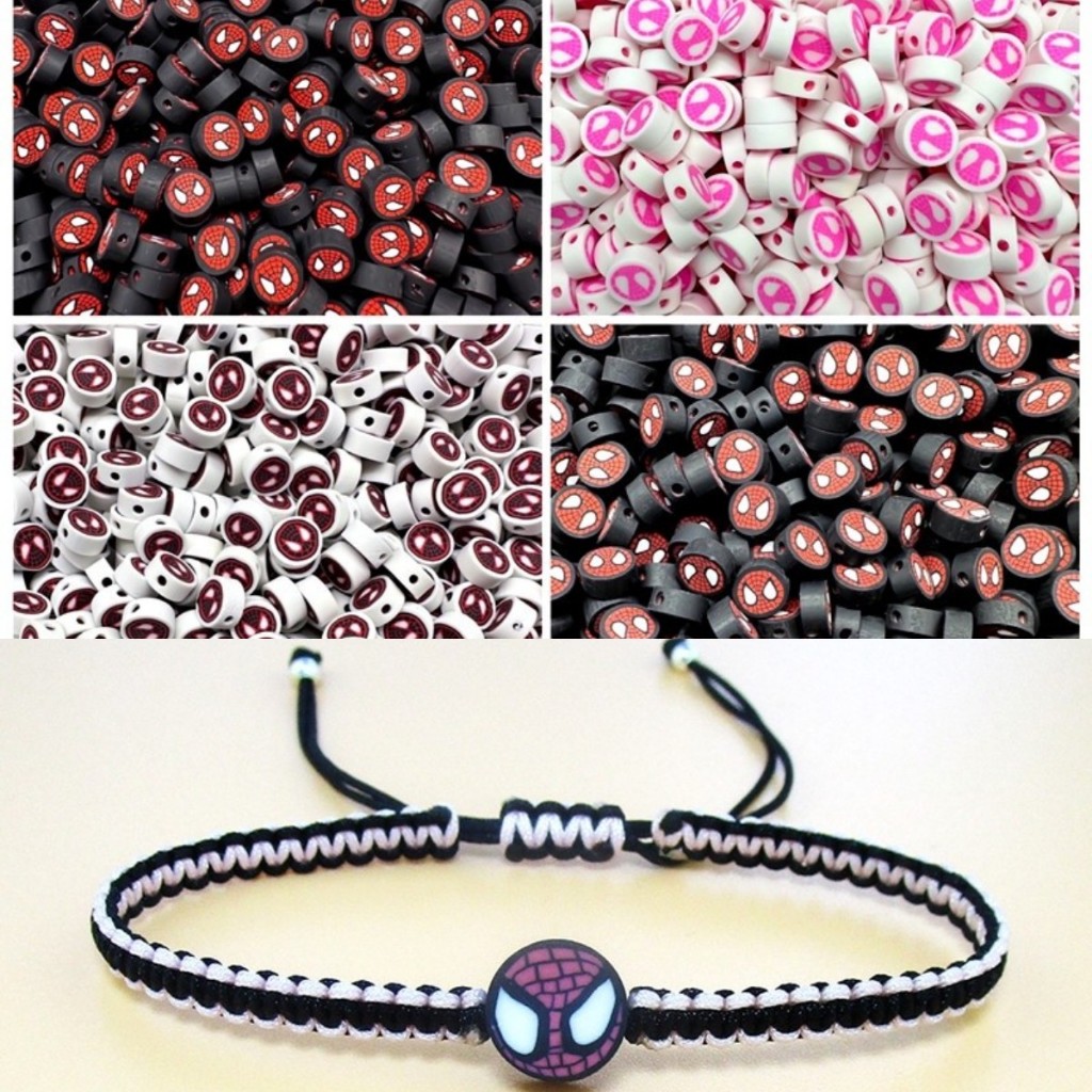 Manilago 30pcs 10mm Polymer Clay Marvel Spider-Man Hero Beads DIY ...
