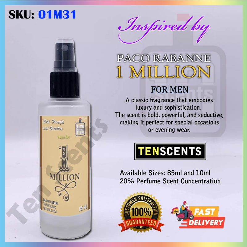 TENSCENTS Inspired 85ml PR One Million Oil Based Perfume FOR MEN ...