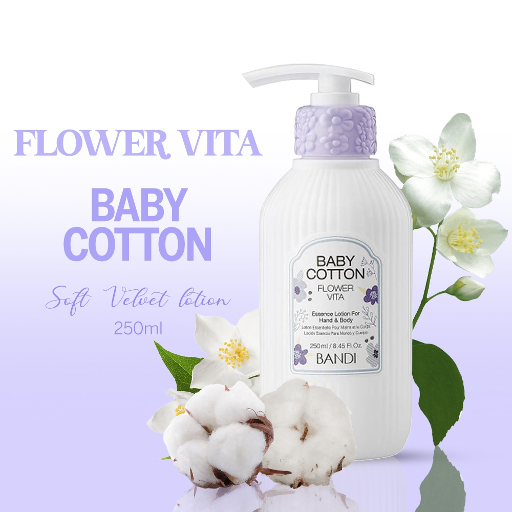 BANDI Flower Vita Essence Lotion 'Baby Cotton' 250mL | Shopee Philippines